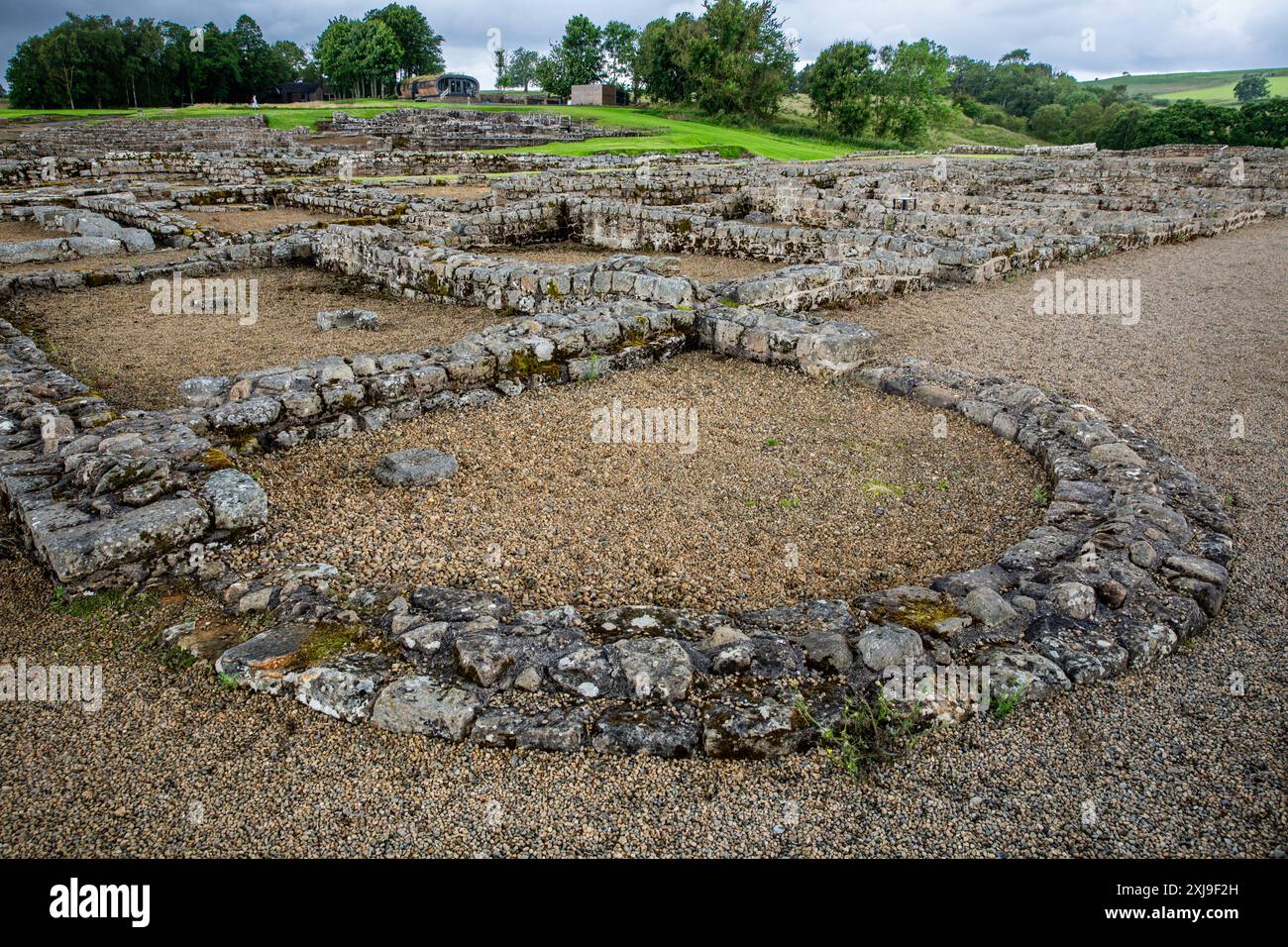 The ruins of Vindolanda a Roman auxiliary fort (castrum) just south of ...