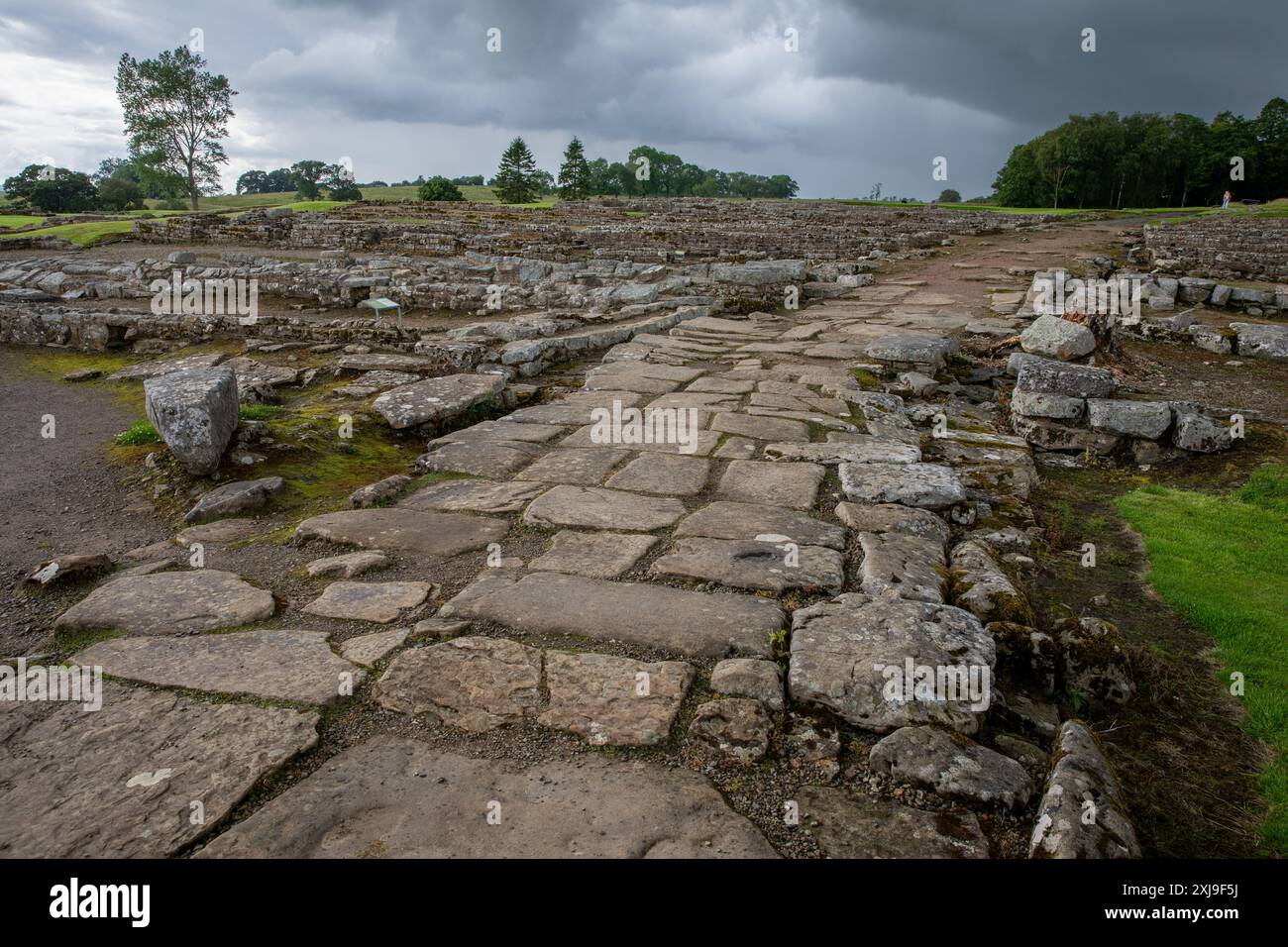 The ruins of Vindolanda a Roman auxiliary fort (castrum) just south of ...