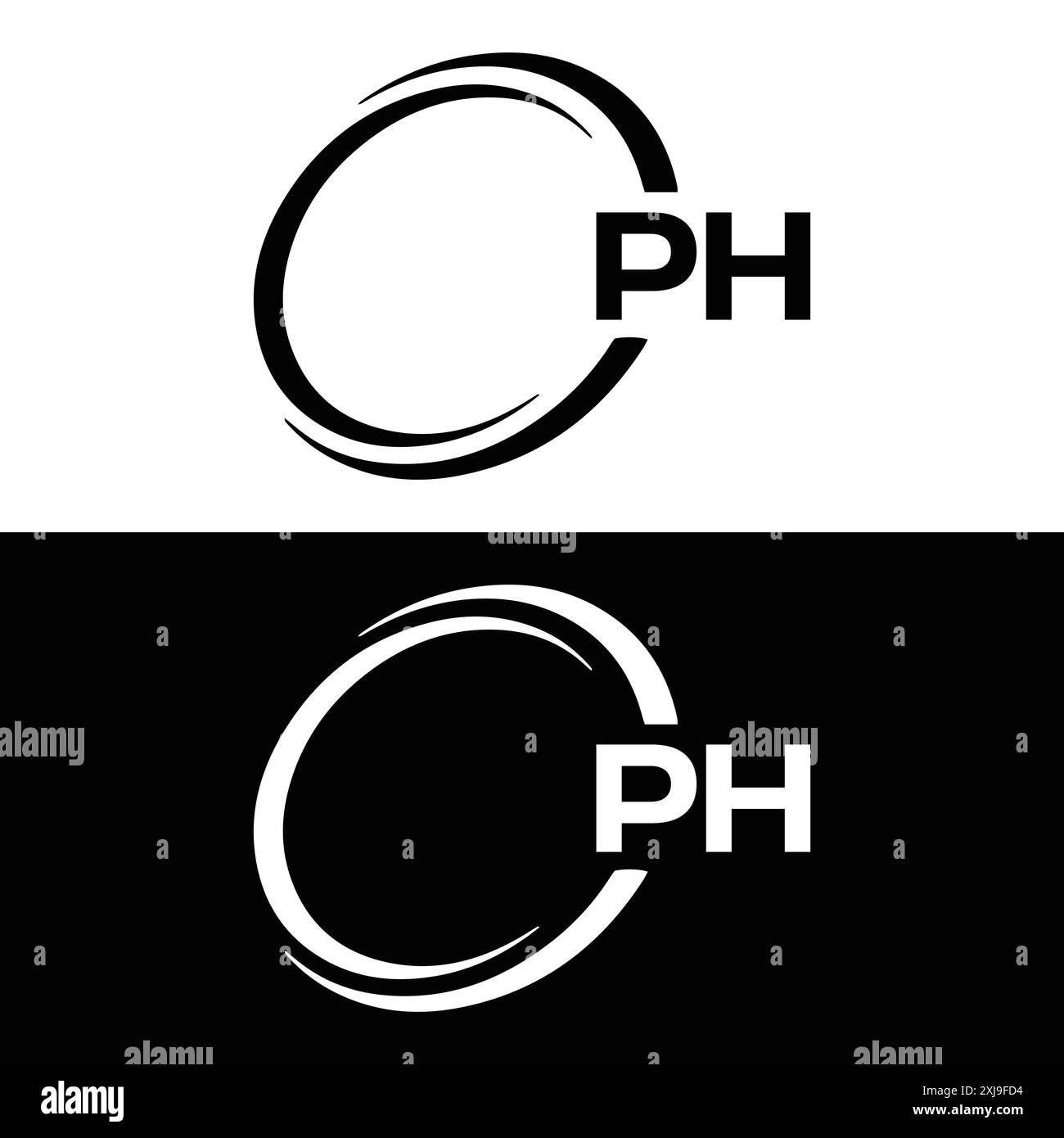 Ph minimal logo design Black and White Stock Photos & Images - Alamy