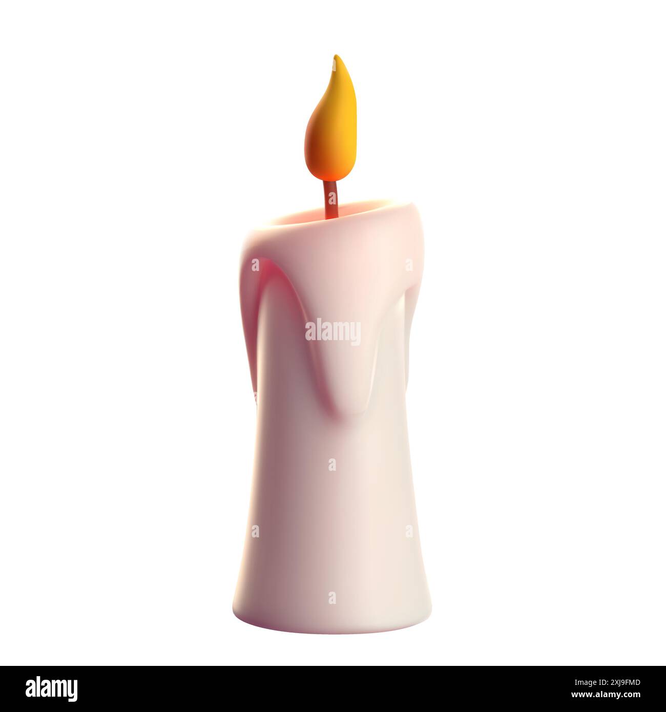 3d realistic of candles icon isolated on white. Burning candle in 3d ...