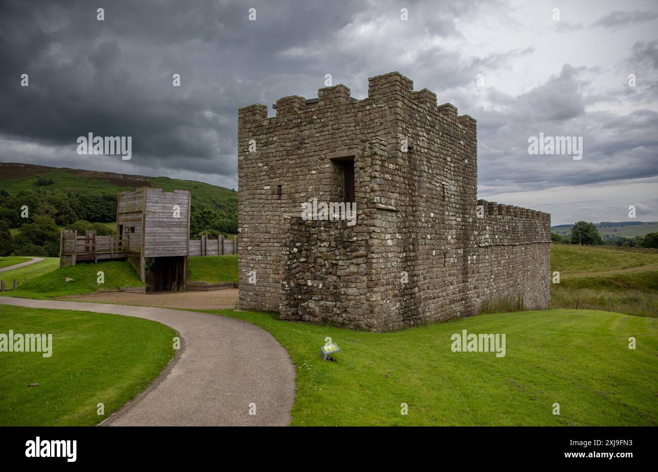 The ruins of Vindolanda a Roman auxiliary fort (castrum) just south of ...