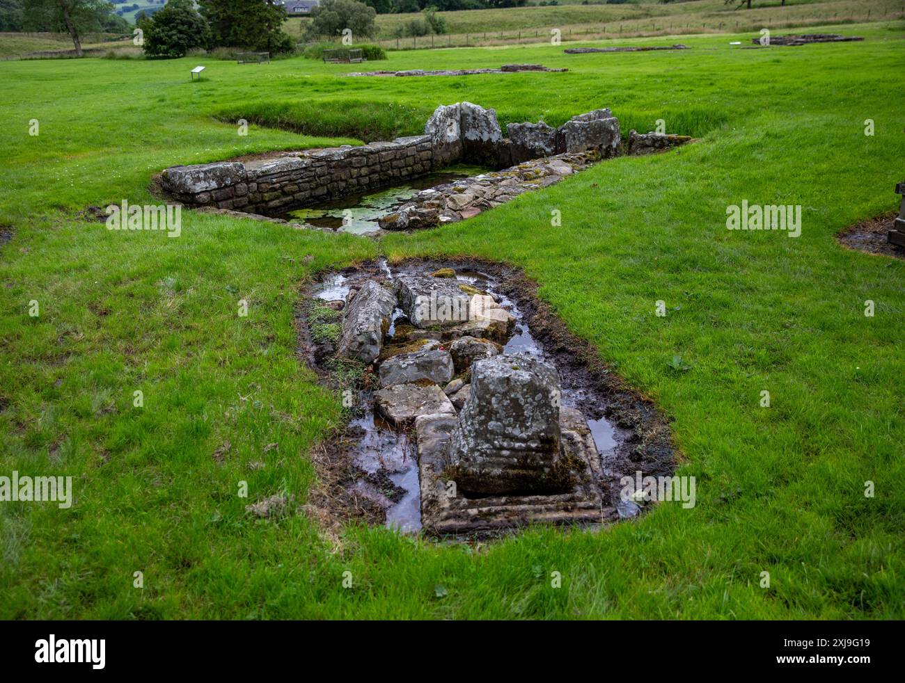The ruins of Vindolanda a Roman auxiliary fort (castrum) just south of ...