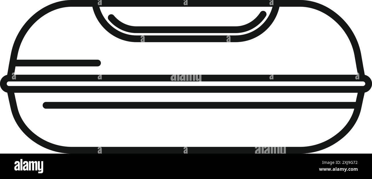 Simple line drawing of an inflatable boat, ready for summer adventures ...