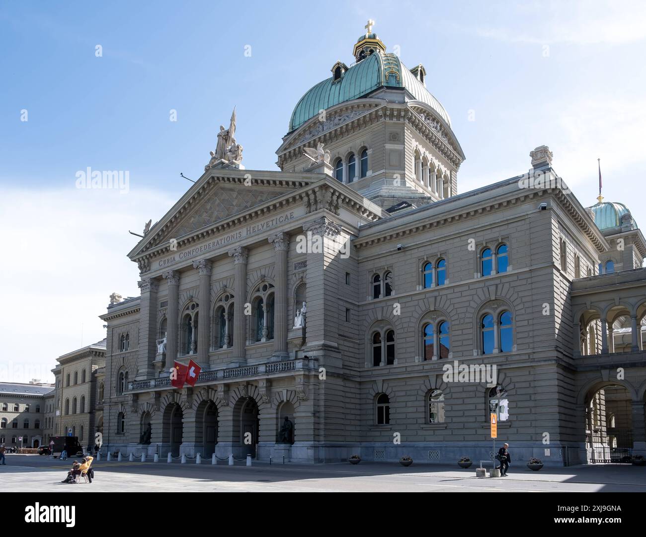 View of the central building of the Federal Palace of Switzerland ...
