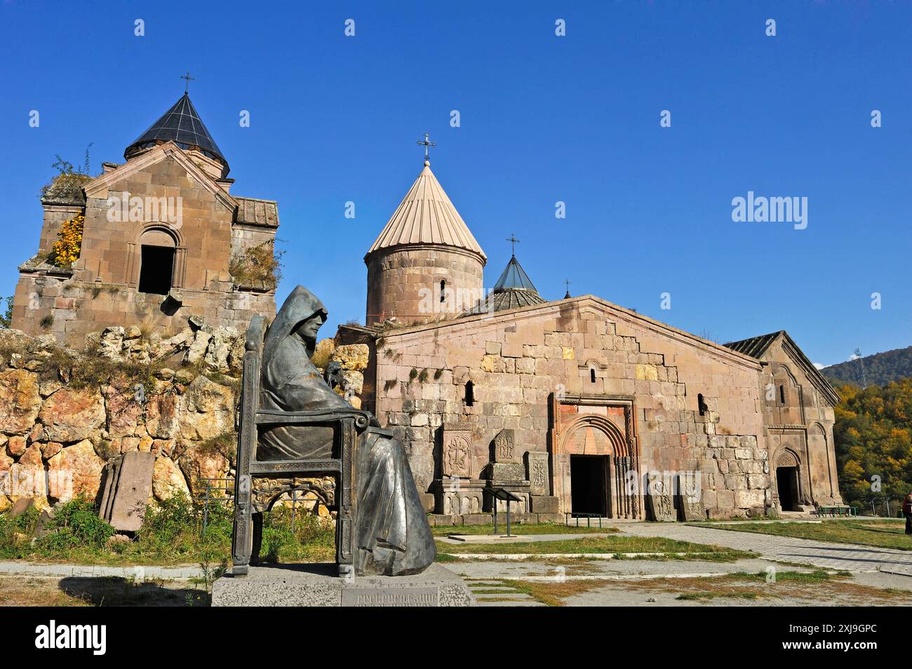Statue of Mkhitar Gosh, 1130-1213, writer, thinker, priest, founder of ...