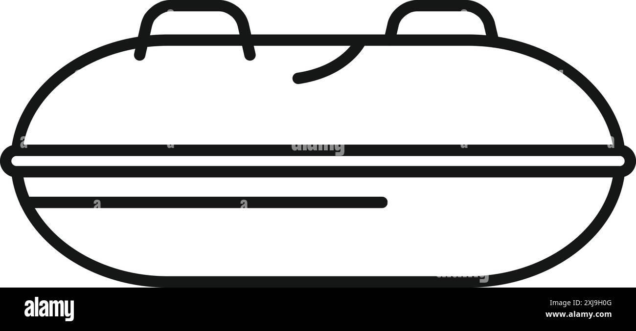 Line art icon of an inflatable boat, perfect for projects related to ...