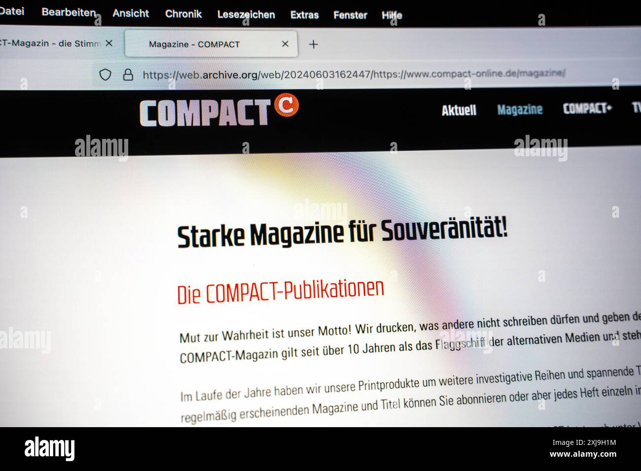 July 17, 2024: The website of Compact Magazine, which was banned by ...