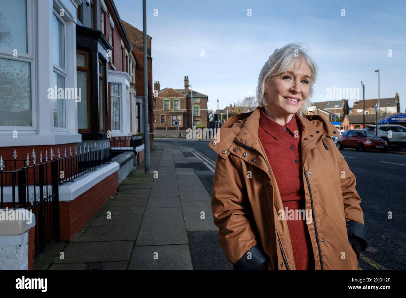 Nadine Dorries Conservative MP until 2023 pictured in Anfield, Liverpool where she was raised as ...