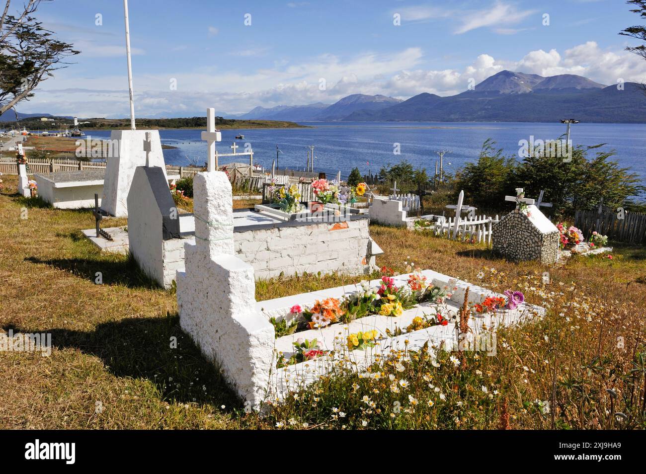 Cemetery of Puerto Williams, Navarino Island, Tierra del Fuego, Chile ...