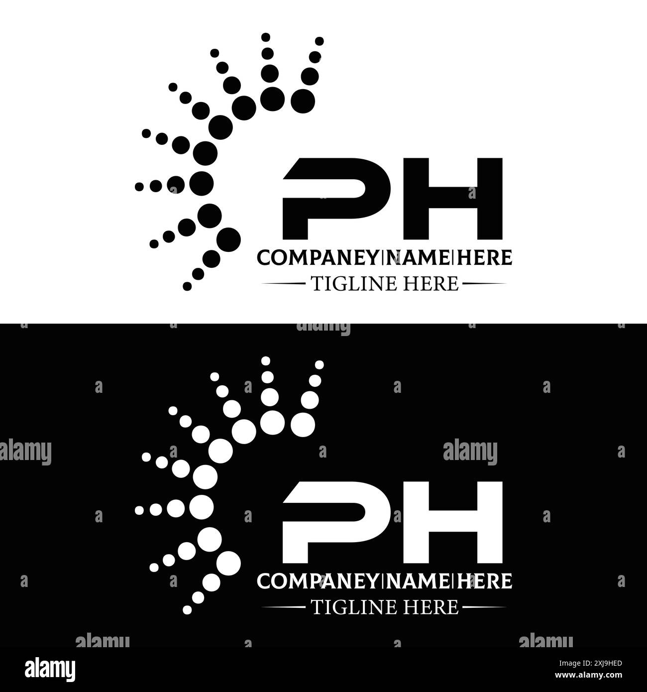 Ph minimal logo design Black and White Stock Photos & Images - Alamy