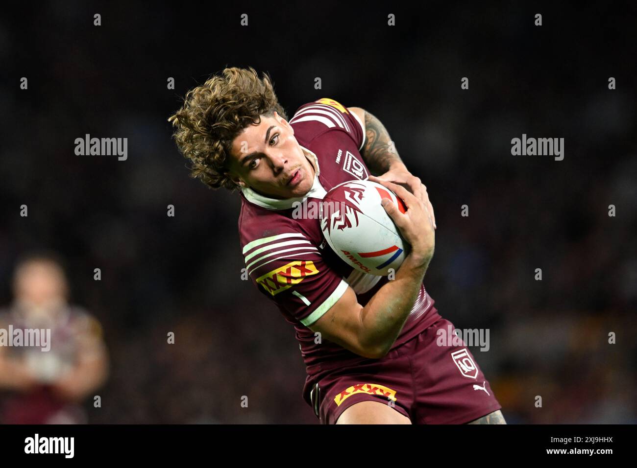 Brisbane, Australia. 17th July, 2024. Reece Walsh of the Maroons in ...