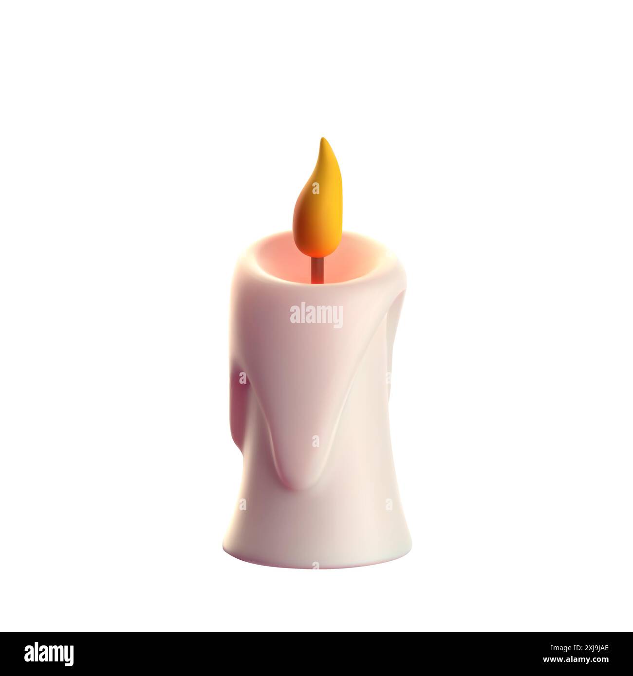 3d realistic of candles icon isolated on white. Burning candle in 3d ...