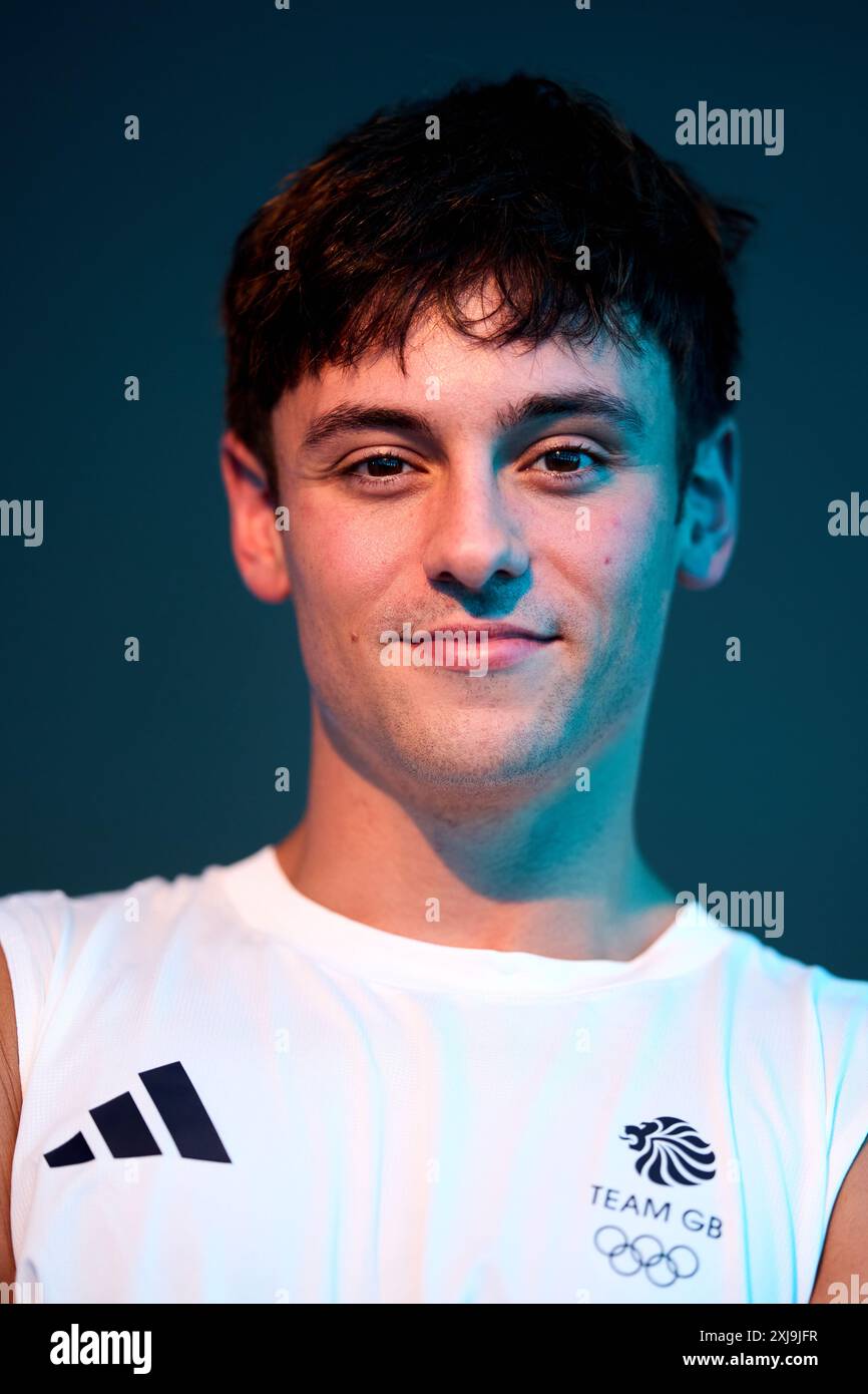 Team GB’s Tom Daley following a training session at the London Aquatics ...