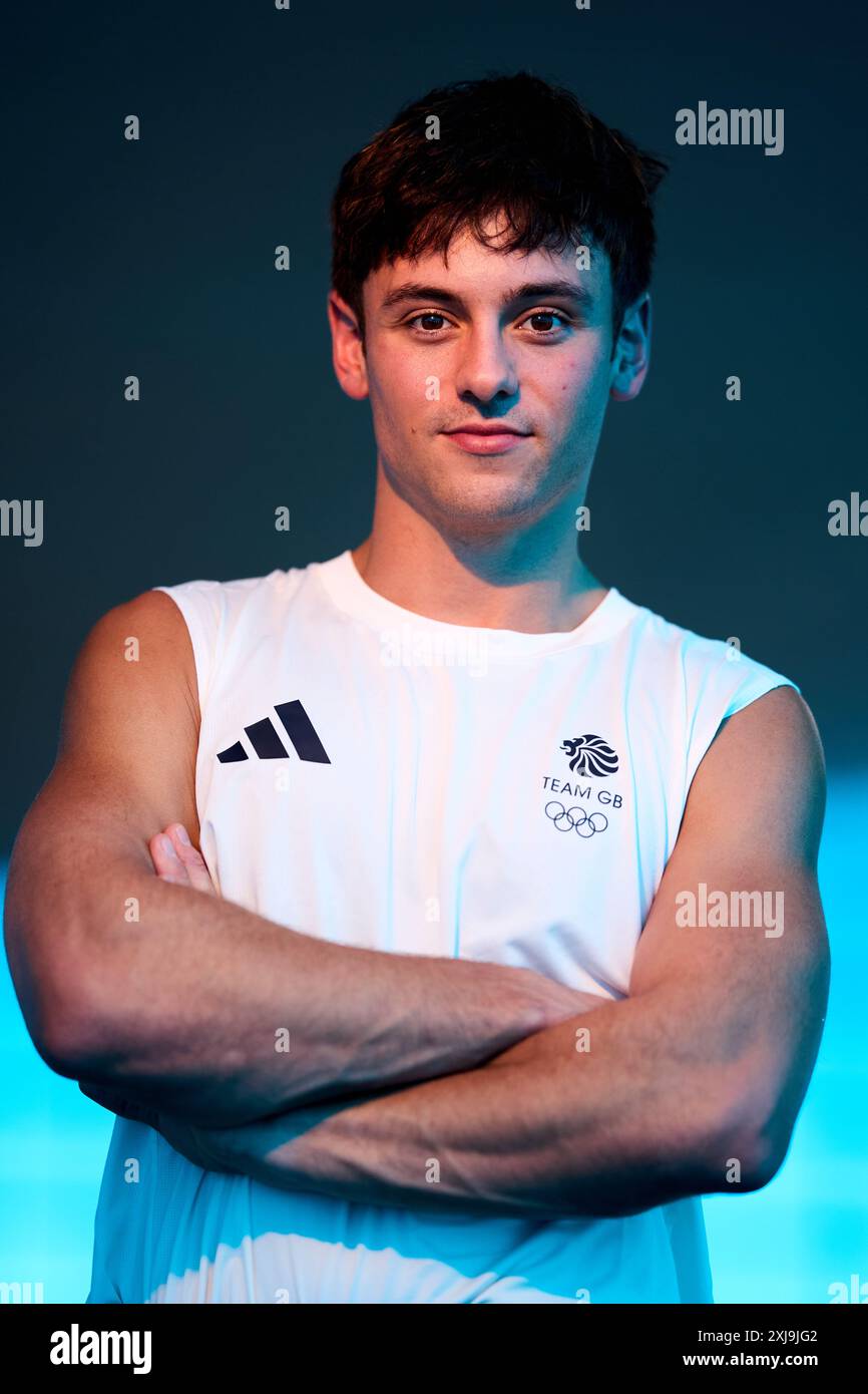 Team GB’s Tom Daley following a training session at the London Aquatics ...