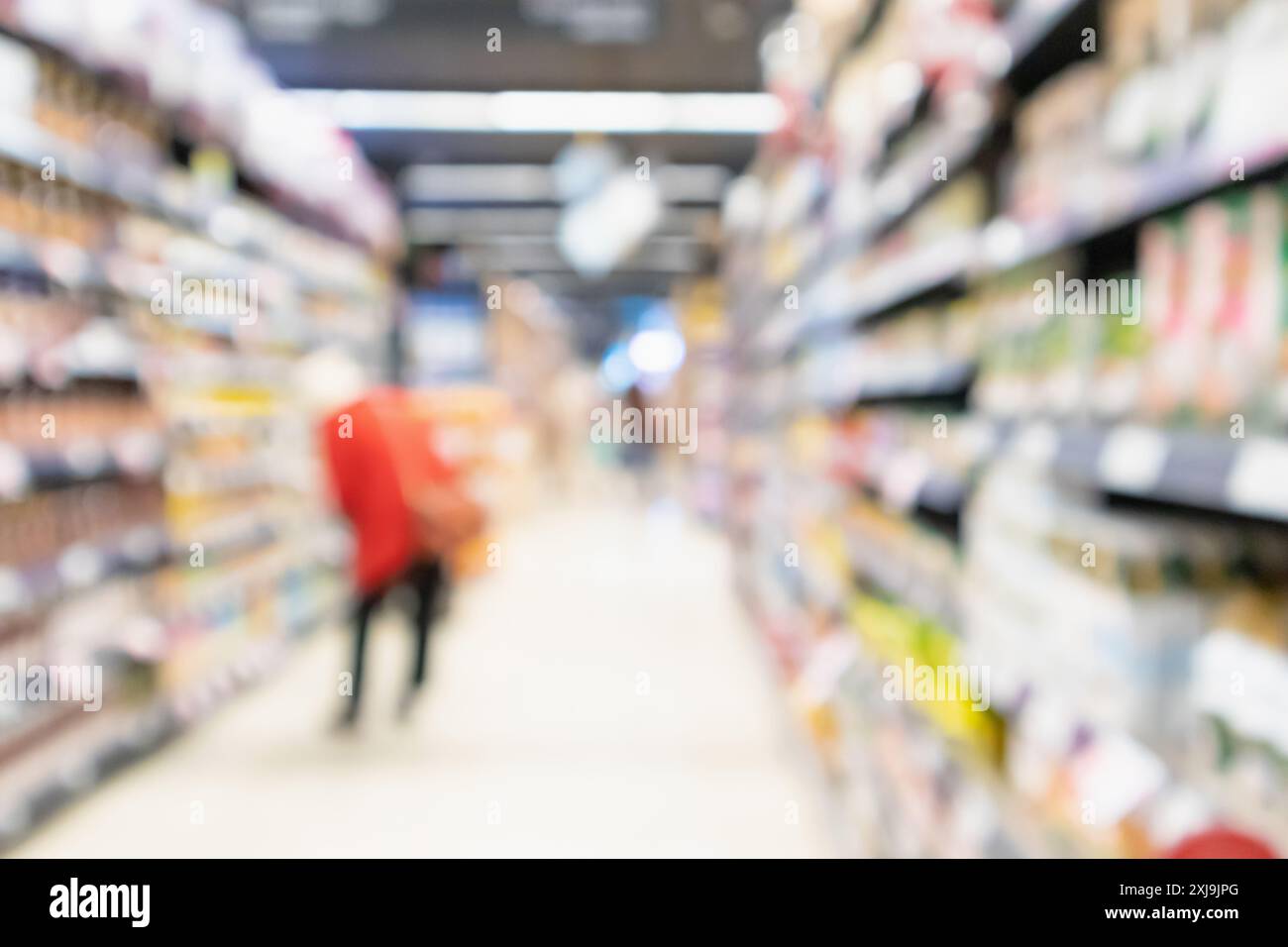 supermarket aisle shelf interior abstract blur background Stock Photo ...