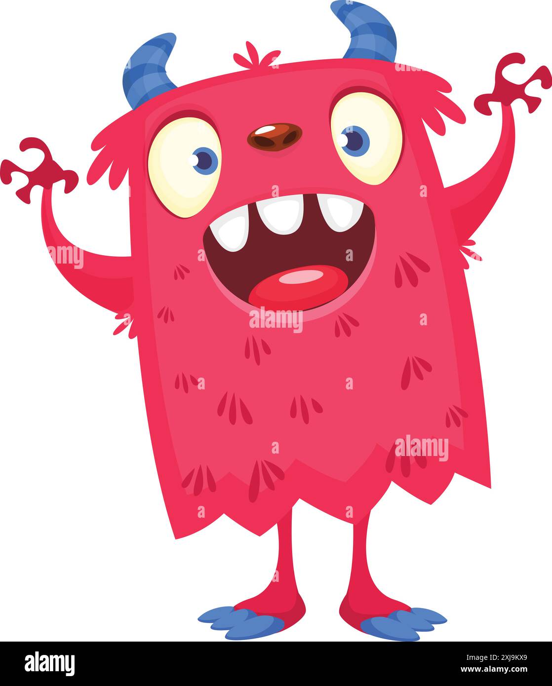 Scary cartoon monster character. Halloween design. Vector illustration ...