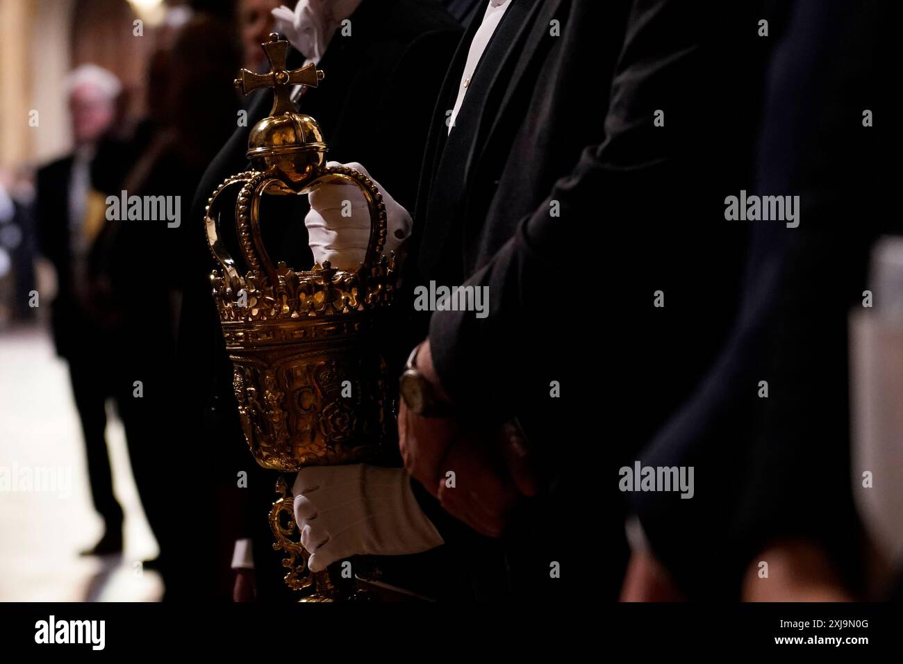 The House of Commons mace, held by the Serjeant-at-Arms, during the ...