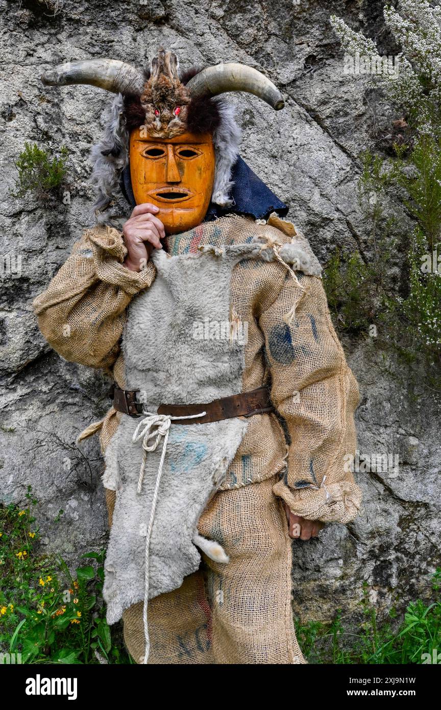 The Zamarrón attire in the Toros y Guirrios celebration of Velilla de ...