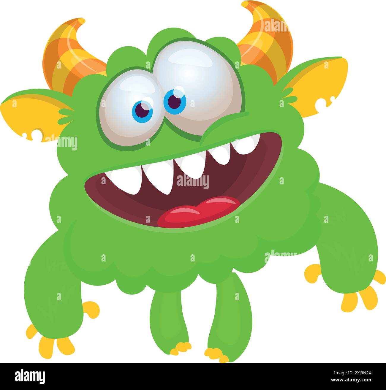 Happy cartoon smiling monster character. Illustration of cute happy ...