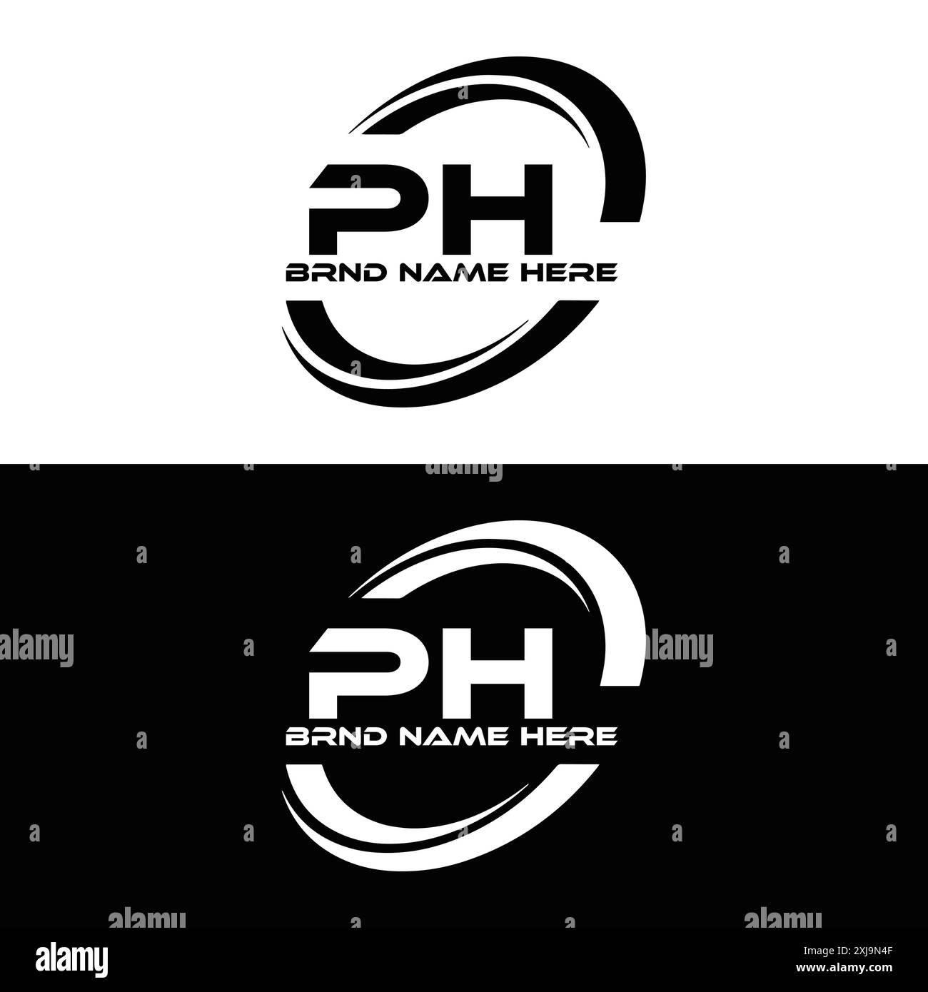 Ph minimal logo design Black and White Stock Photos & Images - Alamy