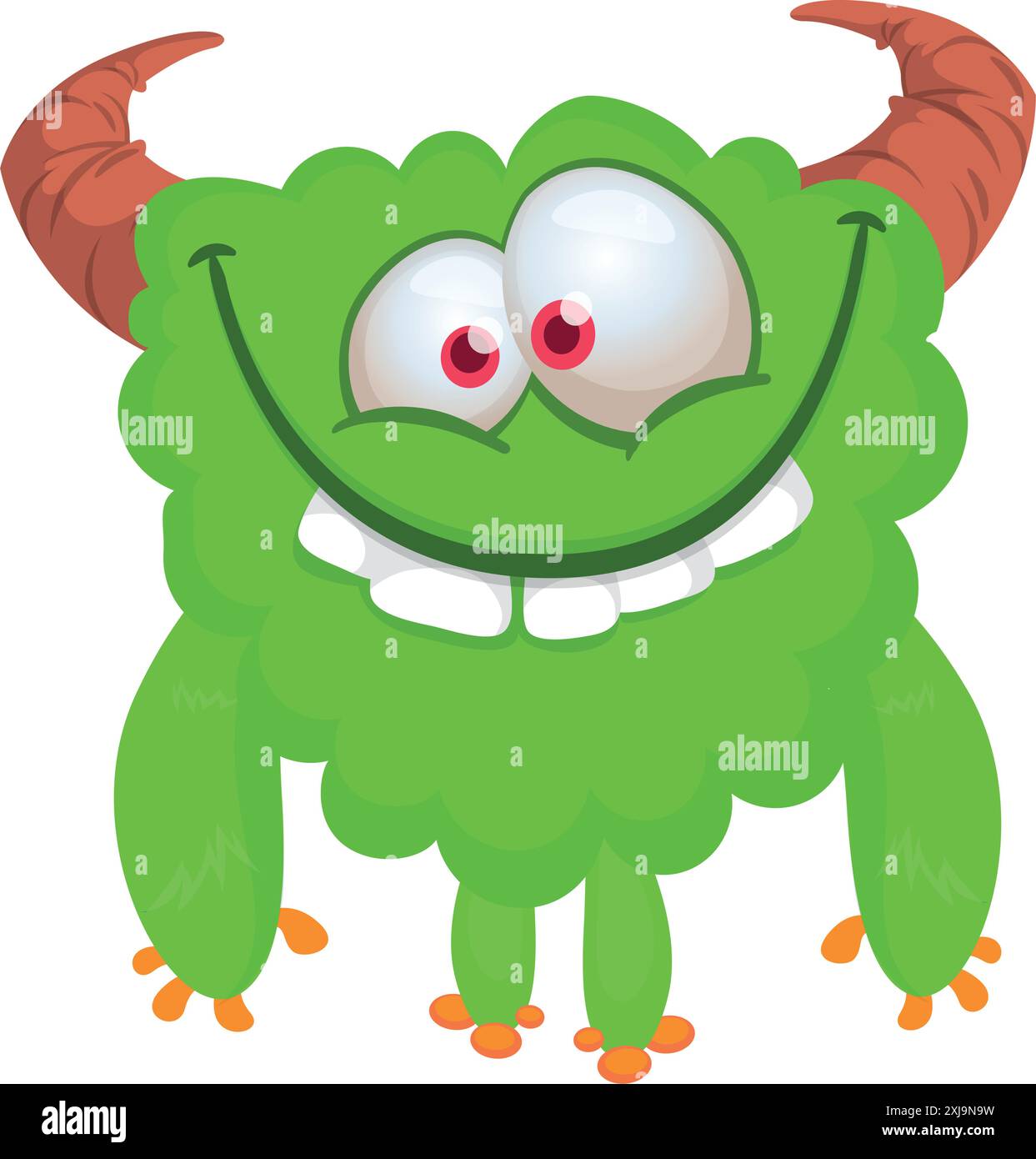 Funny cartoon smiling monster illustrstion vector isolated Stock Vector ...