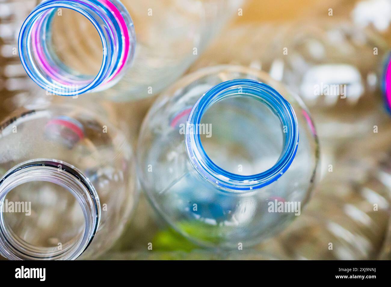 plastic bottles recycling background concept Stock Photo - Alamy