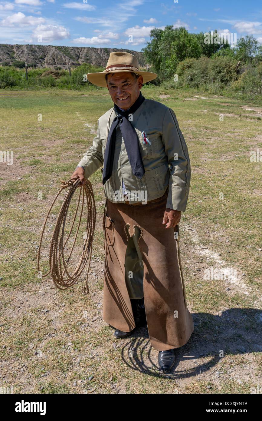 An Argentine gaucho in his traditional outfit, including the bombacha ...