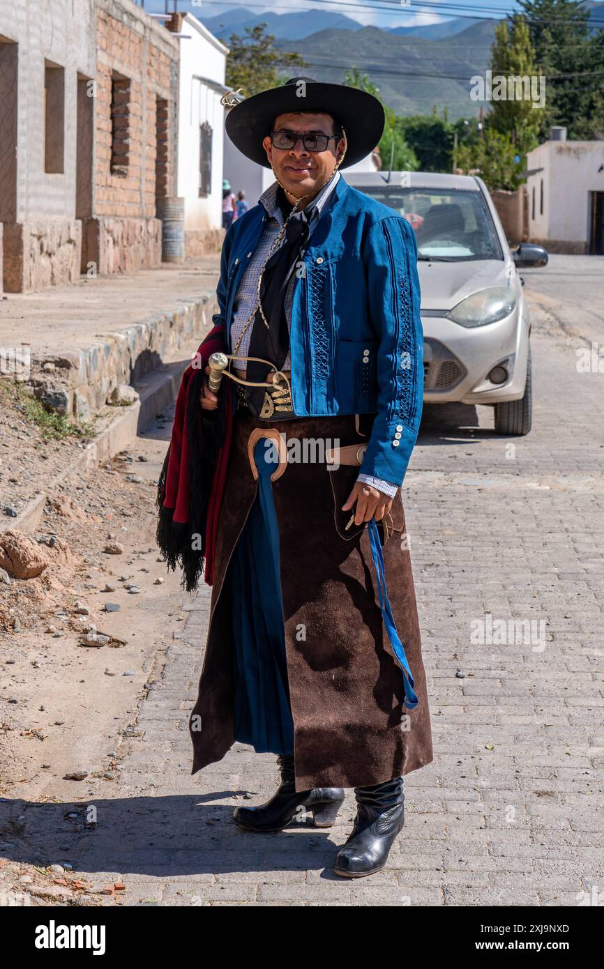 An Argentine gaucho in his traditional outfit, including the bombacha ...