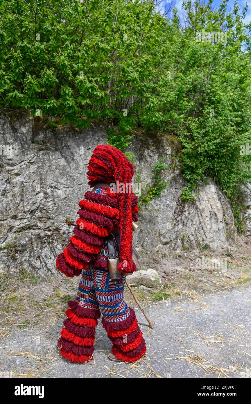 The vibrant mask of the Caretos de Podence, originating from the ...
