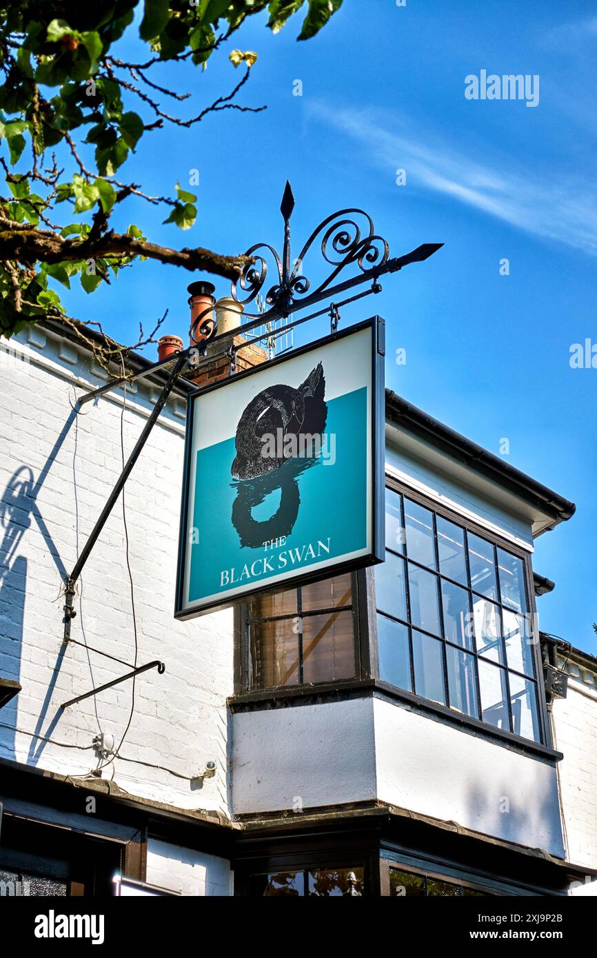 The Black Swan pub sign, Stratford upon Avon, England, UK, Also known ...