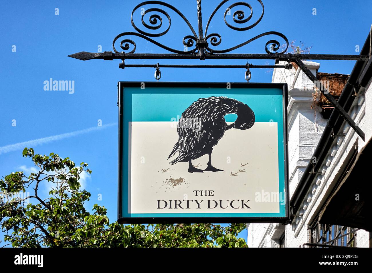 The Dirty Duck pub sign, Also known as The Black Swan public house ...