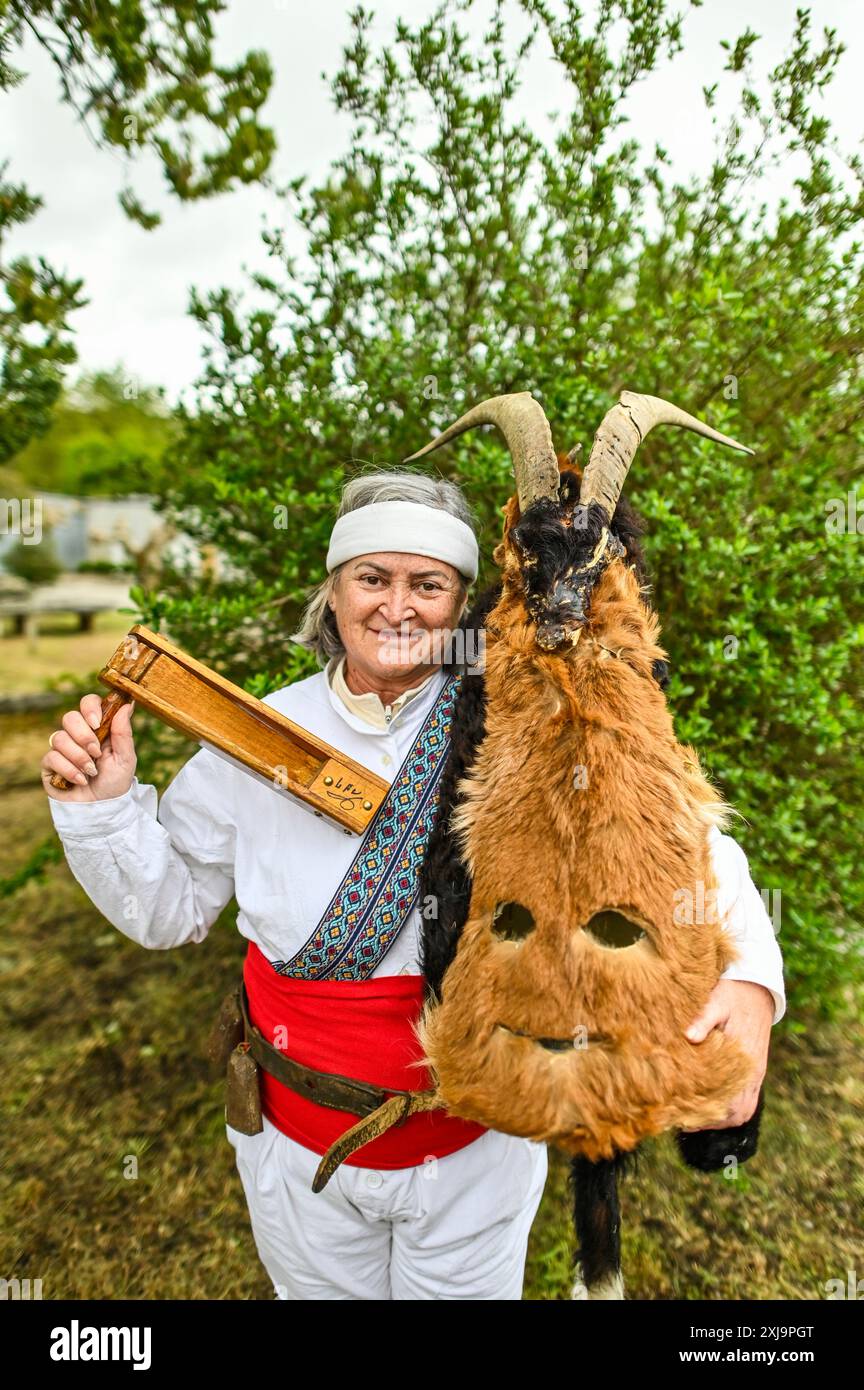 In the Toros y Guirrios celebration of Velilla de la Reina, León, Spain ...