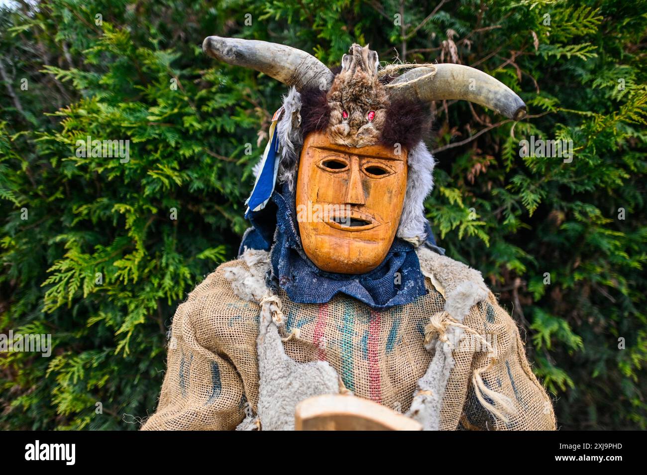 The Zamarrón attire in the Toros y Guirrios celebration of Velilla de ...