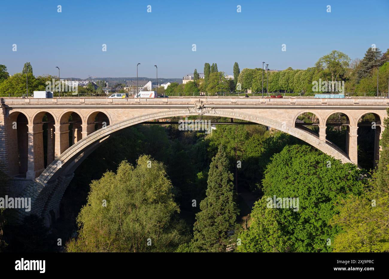 Europe, Luxembourg, Luxembourg City, Pont Adolphe (Bridge) across the ...