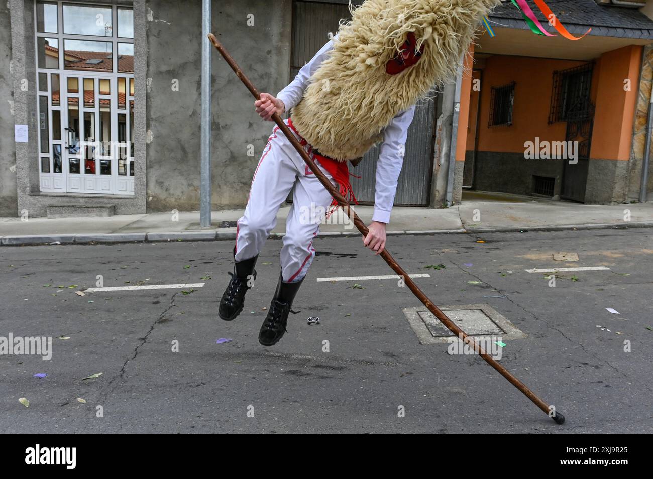A Sidro, a traditional mask of Valdesoto in Asturias, Spain, comes to ...