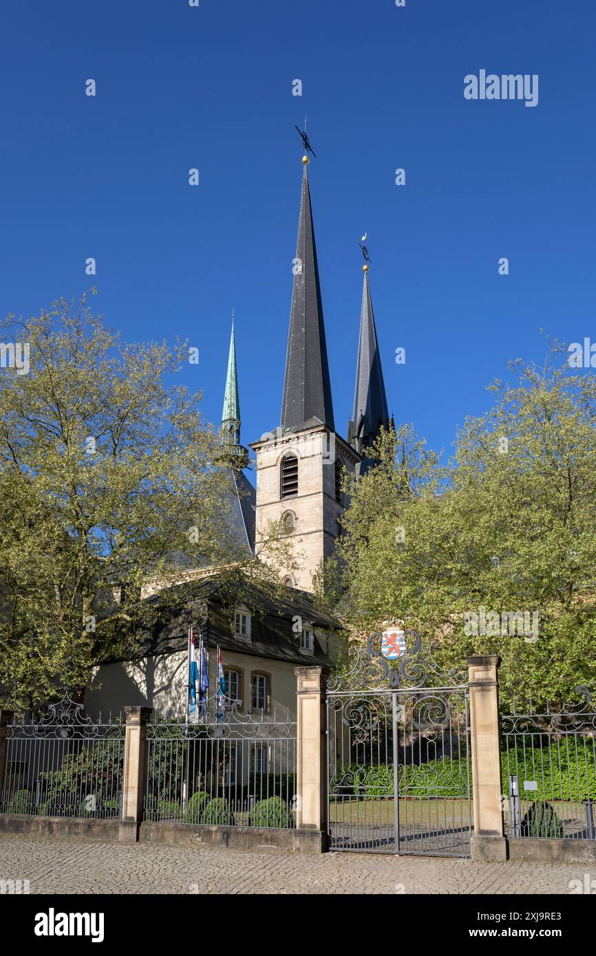 Europe, Luxembourg, Luxembourg City, Notre-Dame Cathedral showing the iconic Three Spires Stock ...