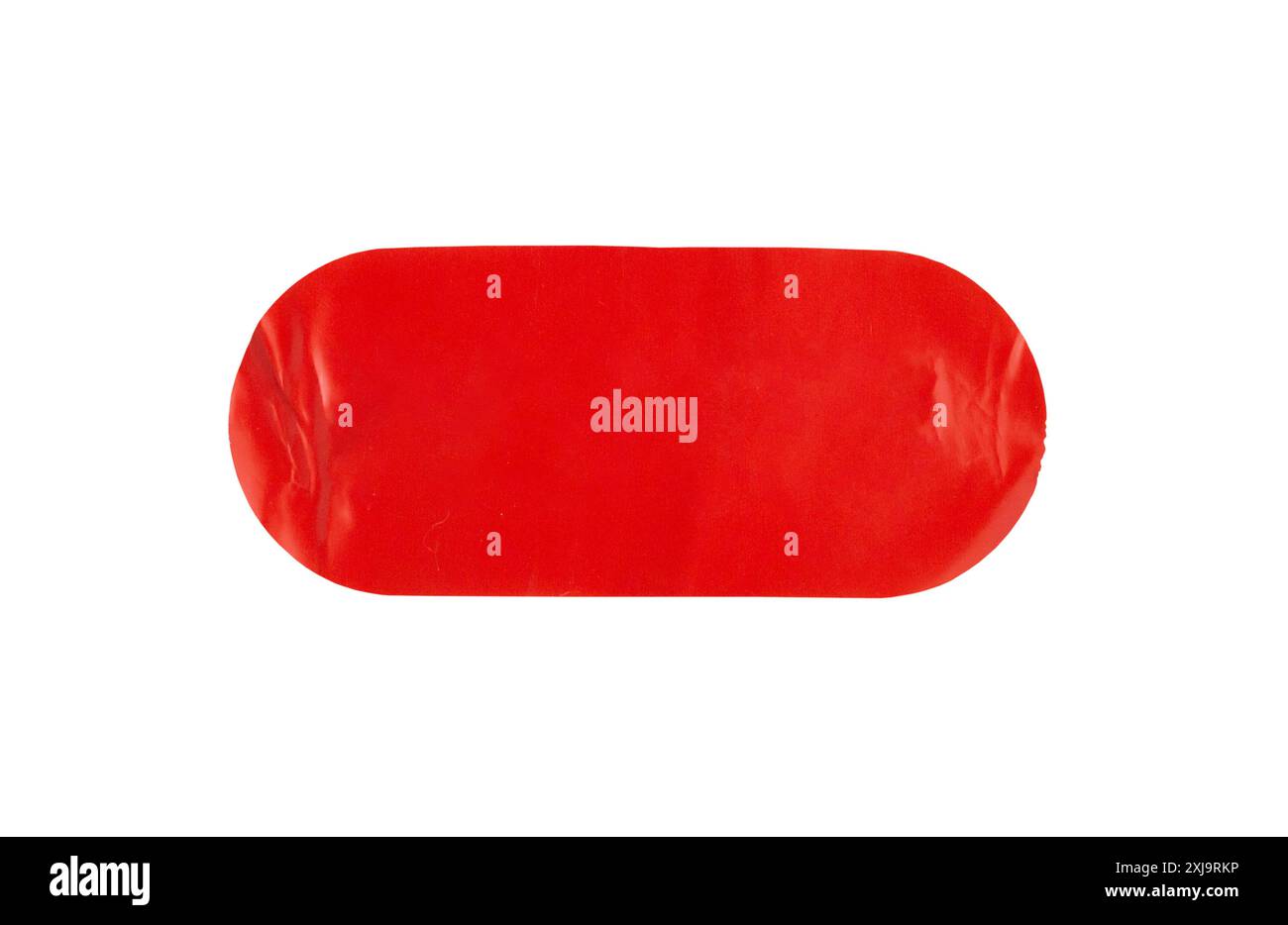 Blank red sticker label isolated on white background with clipping path ...