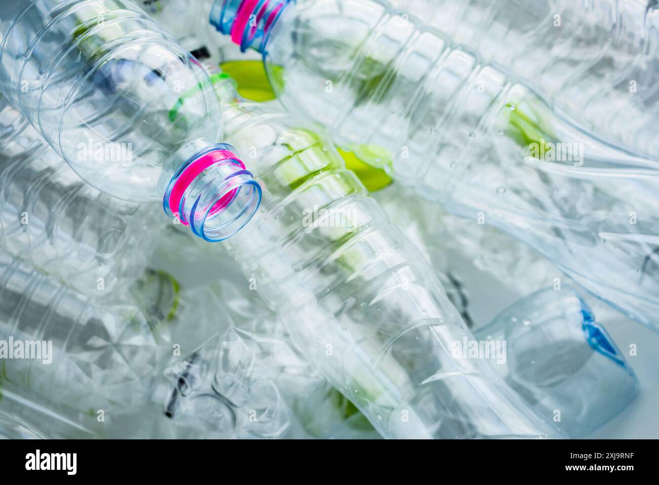 plastic bottles recycling background concept Stock Photo - Alamy