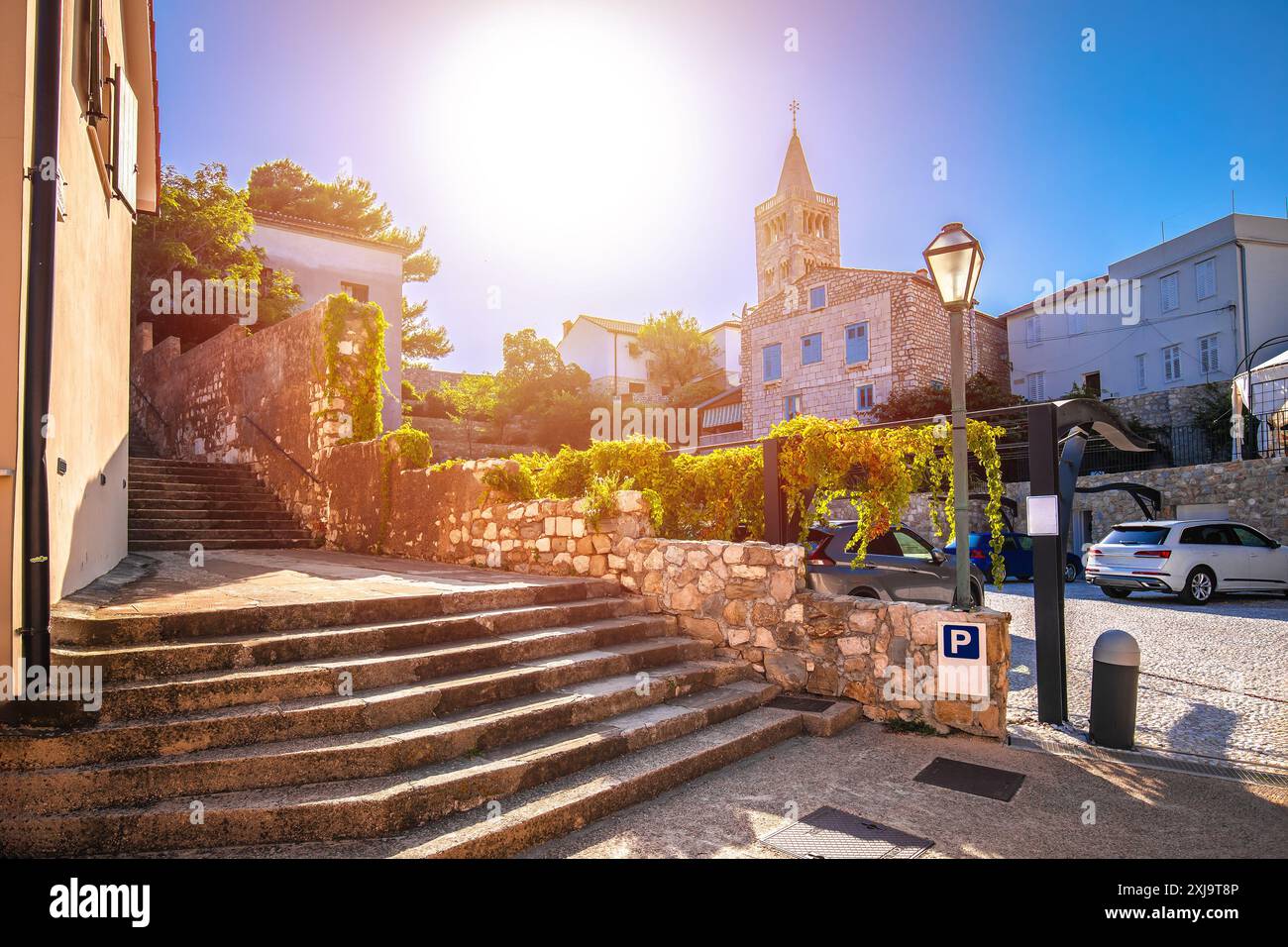 Town of Rab historic stone architecture view, archipelago of Croatia ...