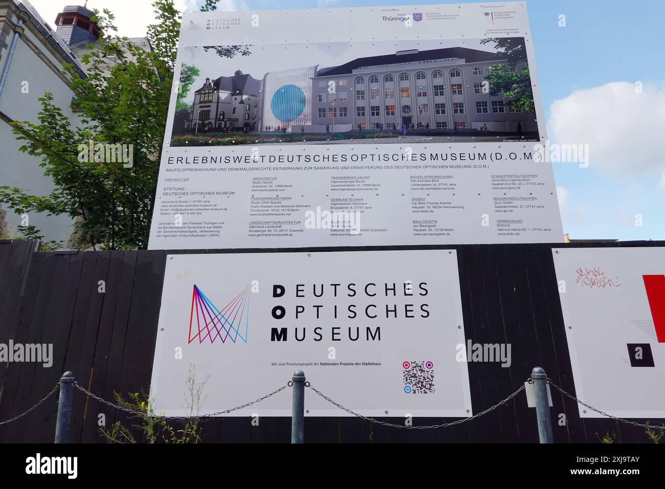 PRODUCTION - 17 July 2024, Thuringia, Jena: An INfotoboard stands in ...