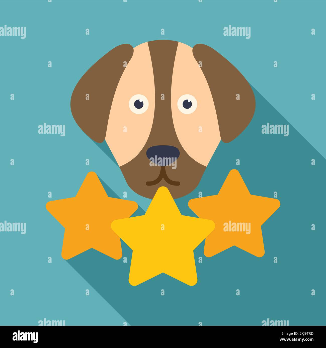 Cartoon dog getting a three star rating, probably for being a good boy ...