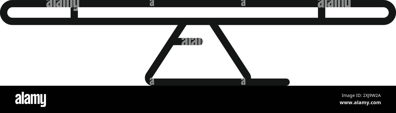 Simple illustration of a seesaw balancing on a central pivot point ...