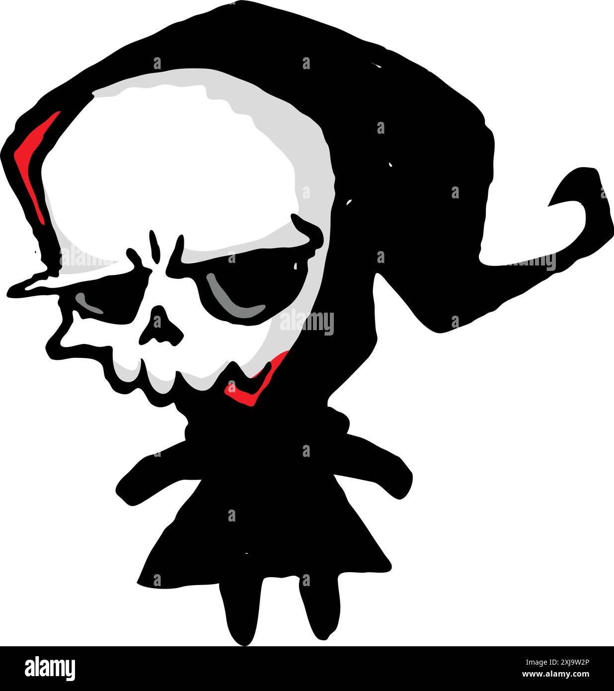 Grim reaper illustration. Cartoon Halloween death skeleton mascot ...
