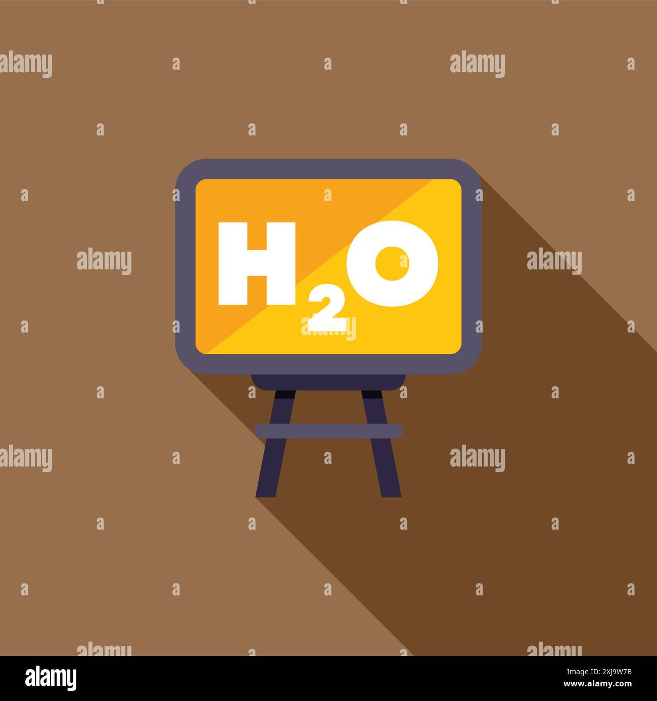Chemistry blackboard displaying h2o formula, representing a water molecule, scientific concept ...