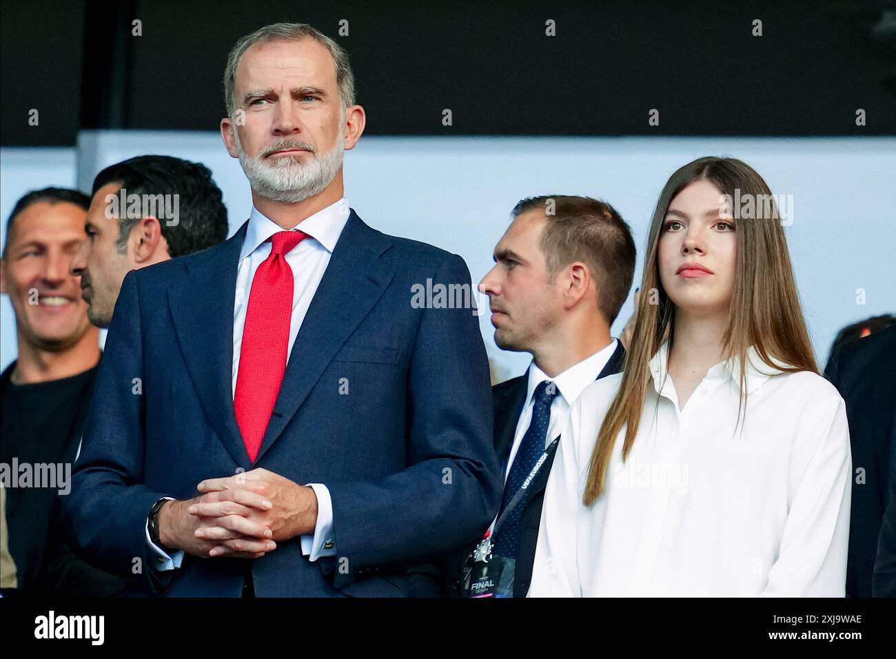 Spain King Felipe VI de Borbon and her daughter Sofia de Borbon during ...