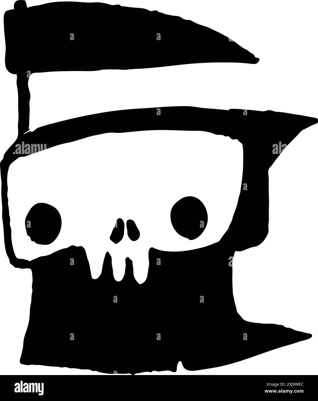 Grim reaper illustration. Cartoon Halloween death skeleton mascot ...