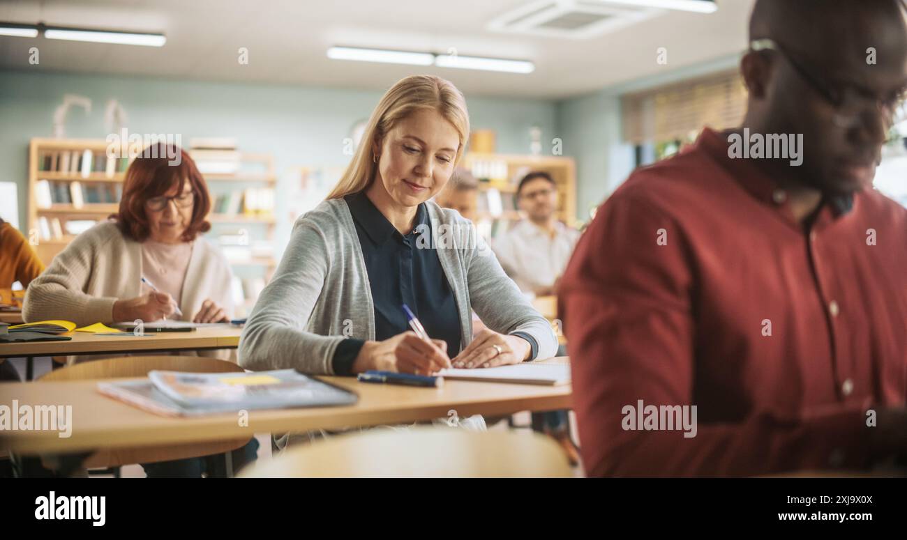 Diverse middle school students writing hi-res stock photography and ...