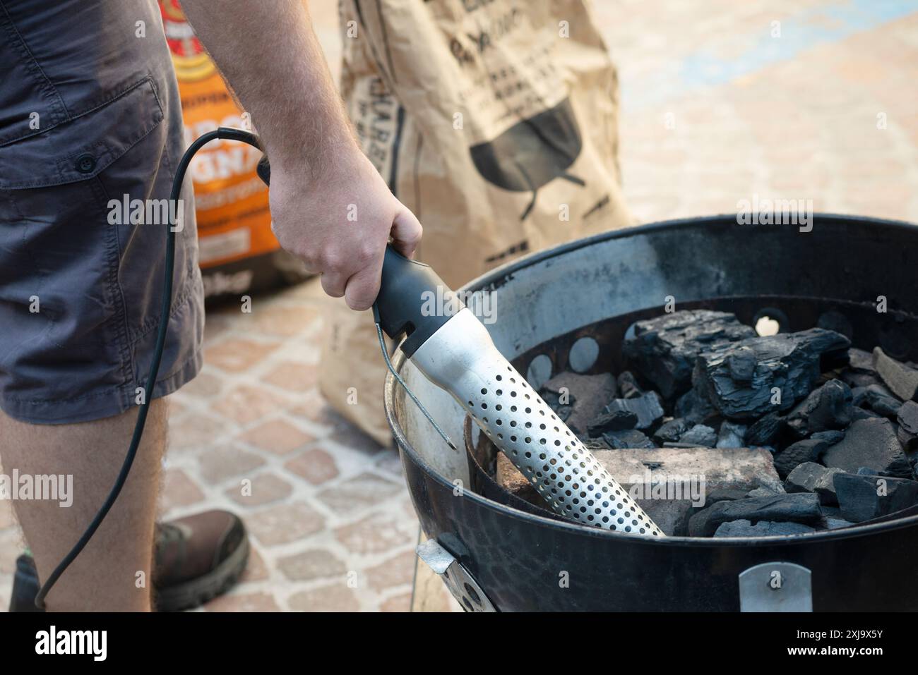 Preparation of Barbeque Grill Using Electric Grill Lighter Starter for ...