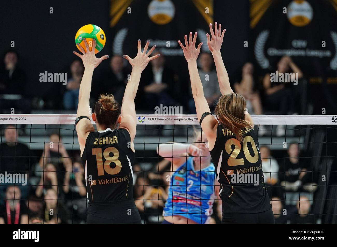 ISTANBUL, TURKIYE - FEBRUARY 20, 2024: Zehra Gunes and Sarah Van Aalen ...
