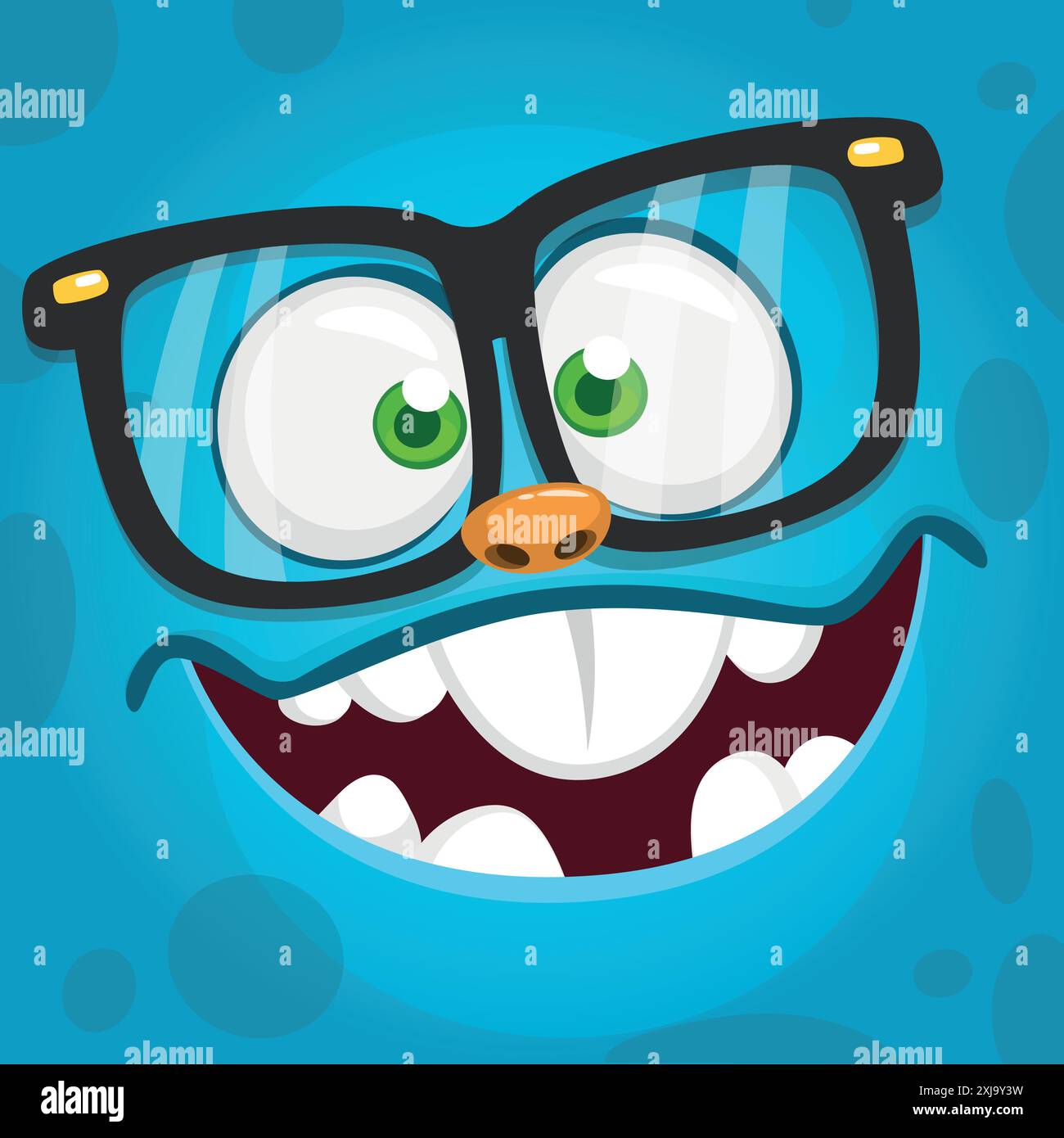 Funny cartoon monster character face expression. Illustration of cute ...
